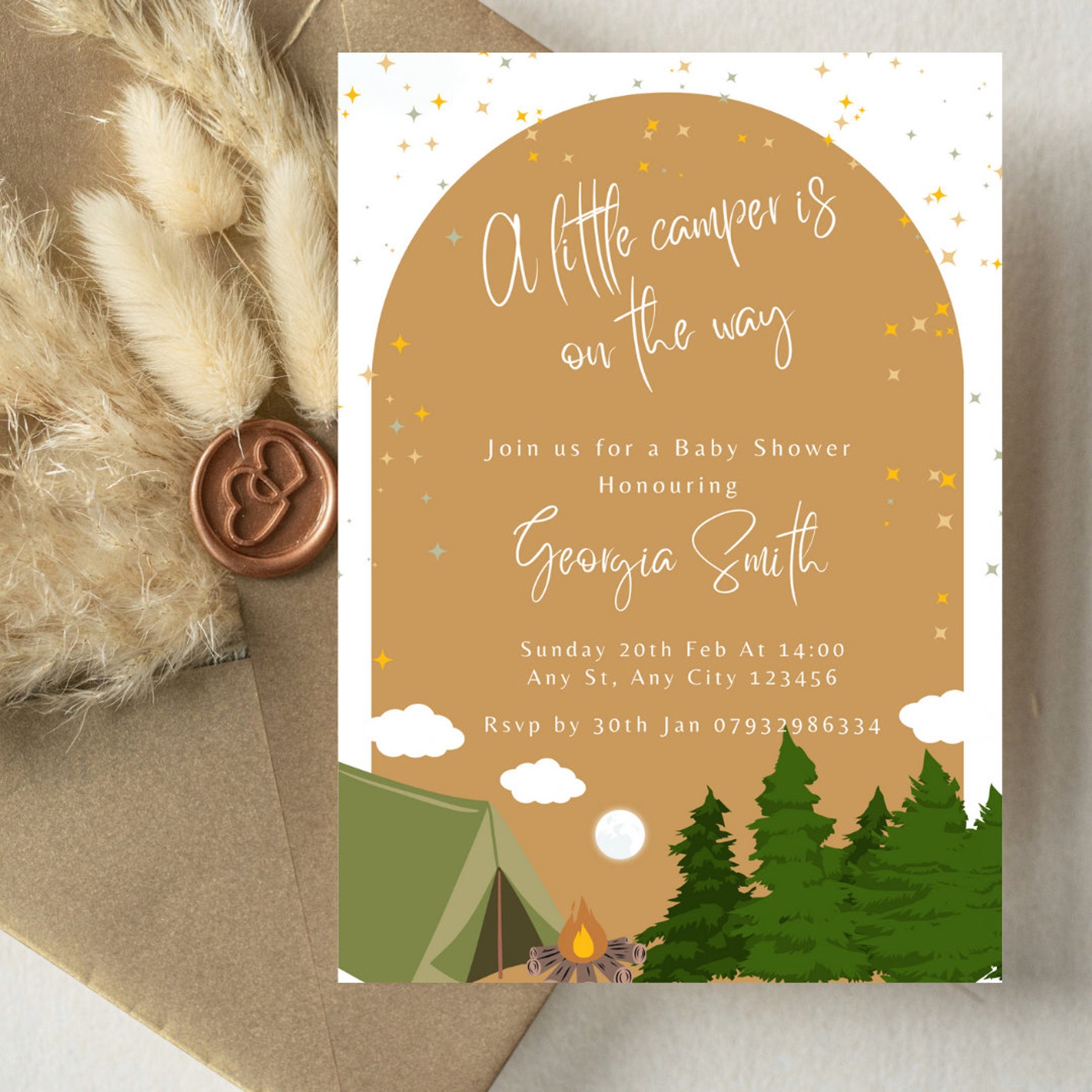 Camping Baby Shower Bundle,camping Theme Baby Shower Invitation ...