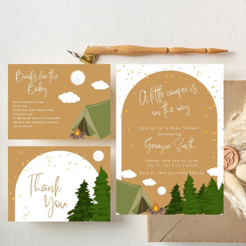 Camping Baby Shower Bundle,camping Theme Baby Shower Invitation ...
