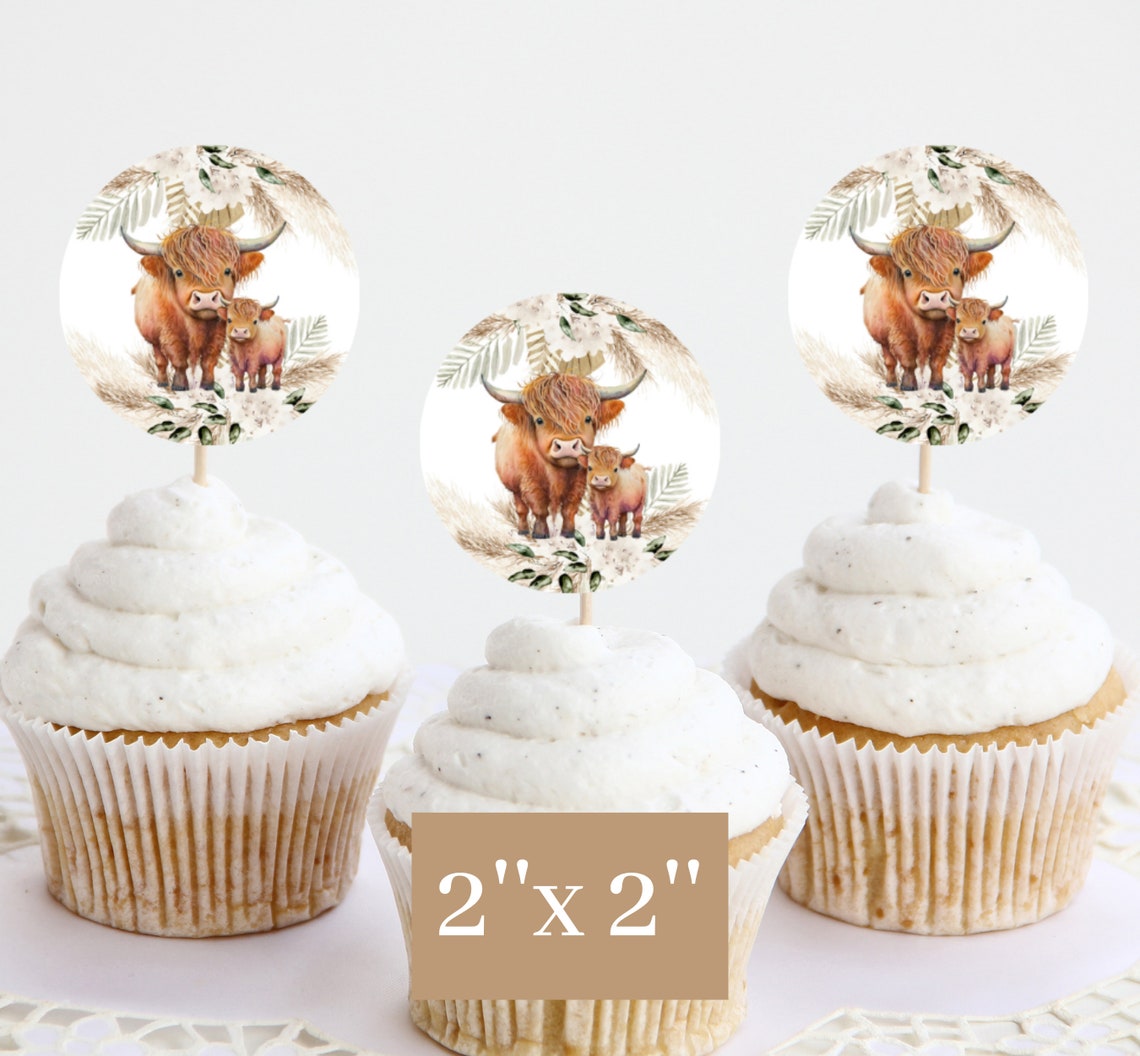 Highlander Cow Baby Shower Bundle, Highland Cow Baby Shower Sign, Boho ...