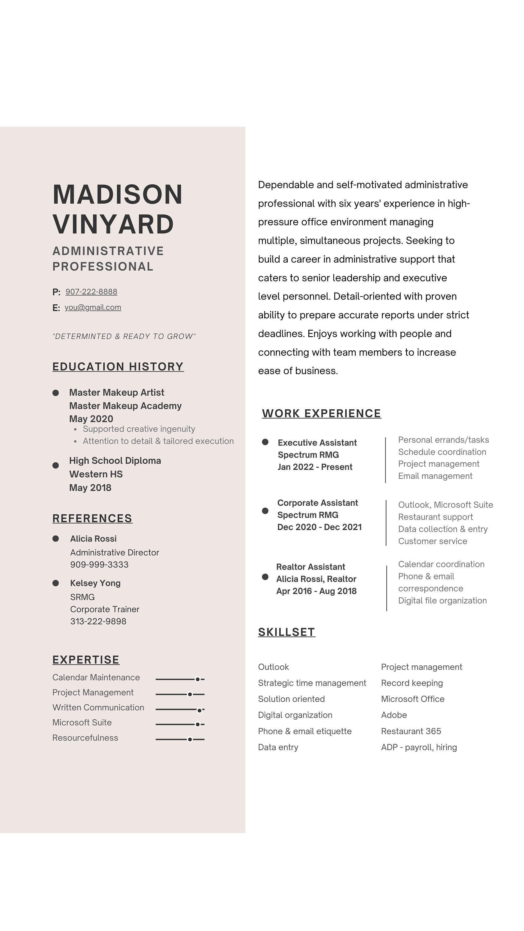Vinyard Resume Template - Etsy