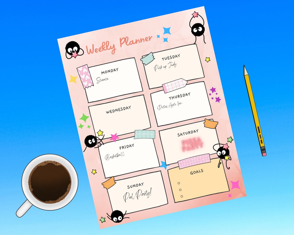 Studio Ghibli Soot Sprites | Printable Weekly Planner | Digital and ...
