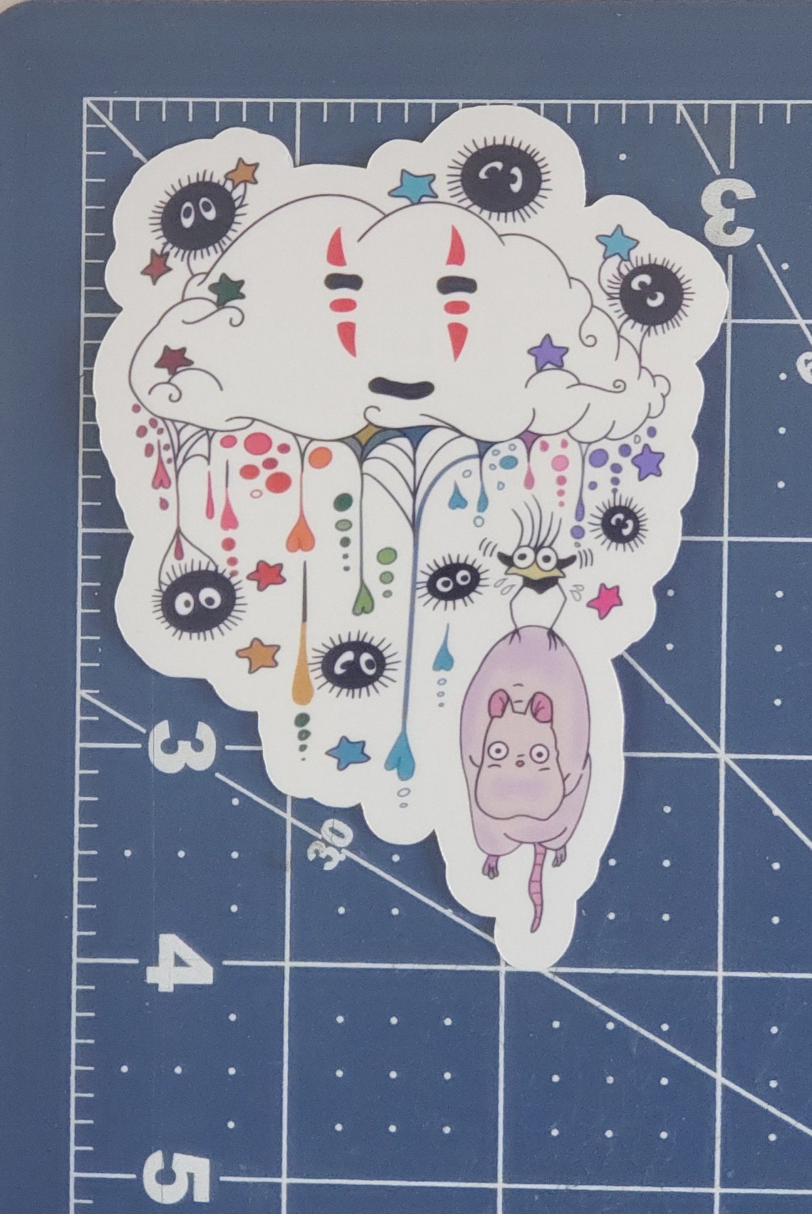 Rainbow No Face Cloud Soot Sprites Susuwatari Baby Boh - Etsy