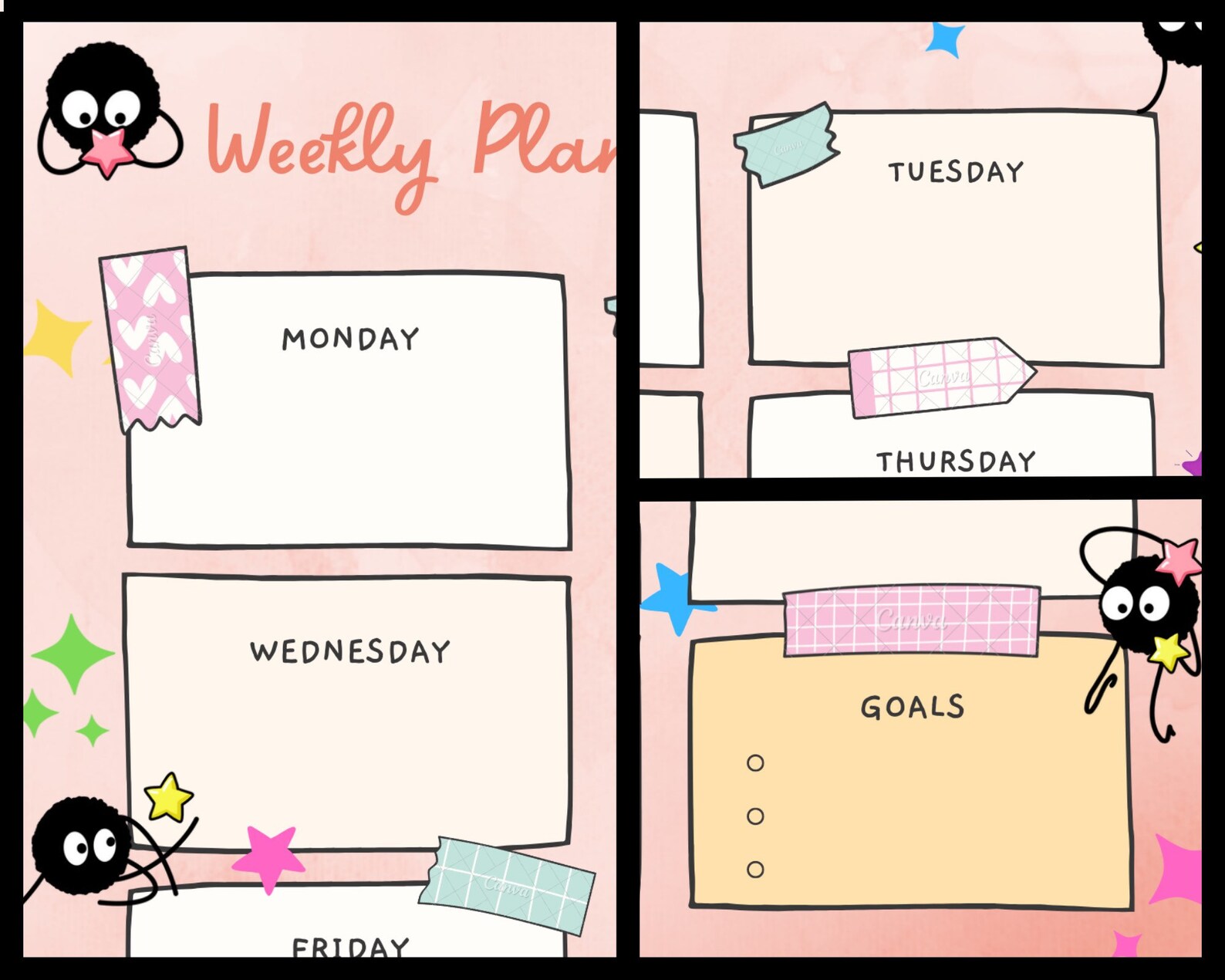 Studio Ghibli Soot Sprites | Printable Weekly Planner | Digital and ...