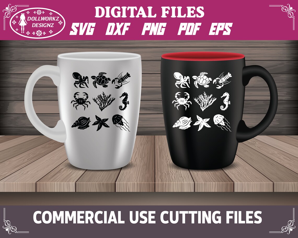 Crustaceancore Svg, Sea Creatures Svg, Minimalist Crustacean Svg, Ocean ...