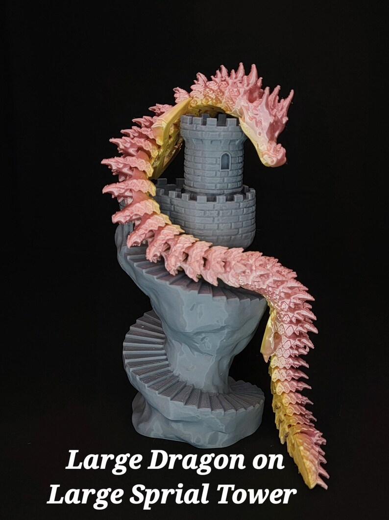 3D Printed Spiral Castle Tower - Display Stand (specialty Colors) - Etsy