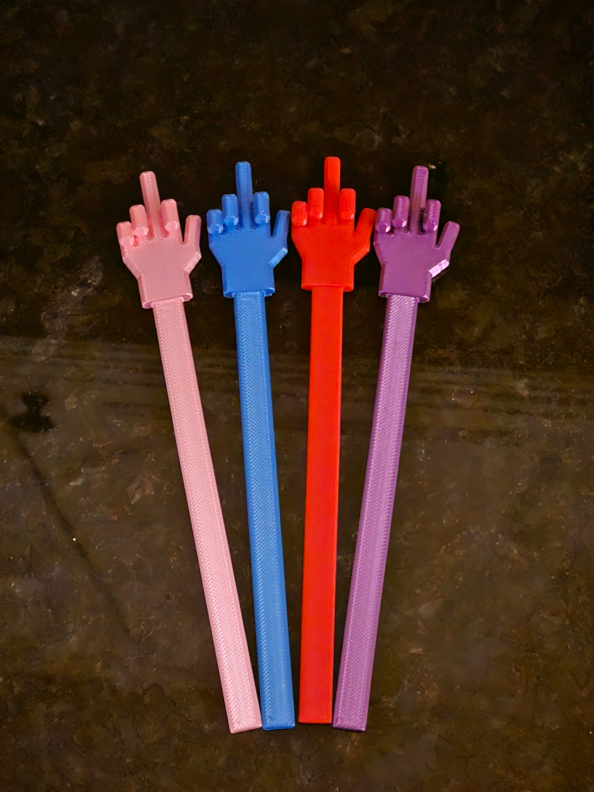 3D Printed Middle Finger Swizzle Stick (speciality Colors) - Etsy Australia