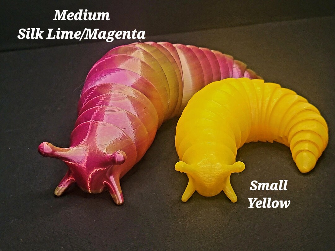 3D Printed Articulating Flexi Slug (specialty Colors) - Etsy