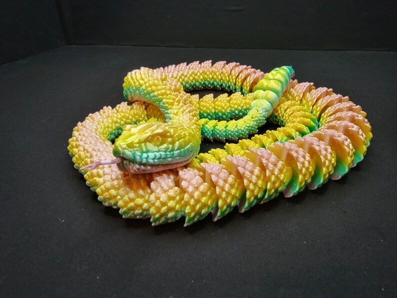 3D Printed Articulating Flexi Snakes rattlesnake/standard - Etsy