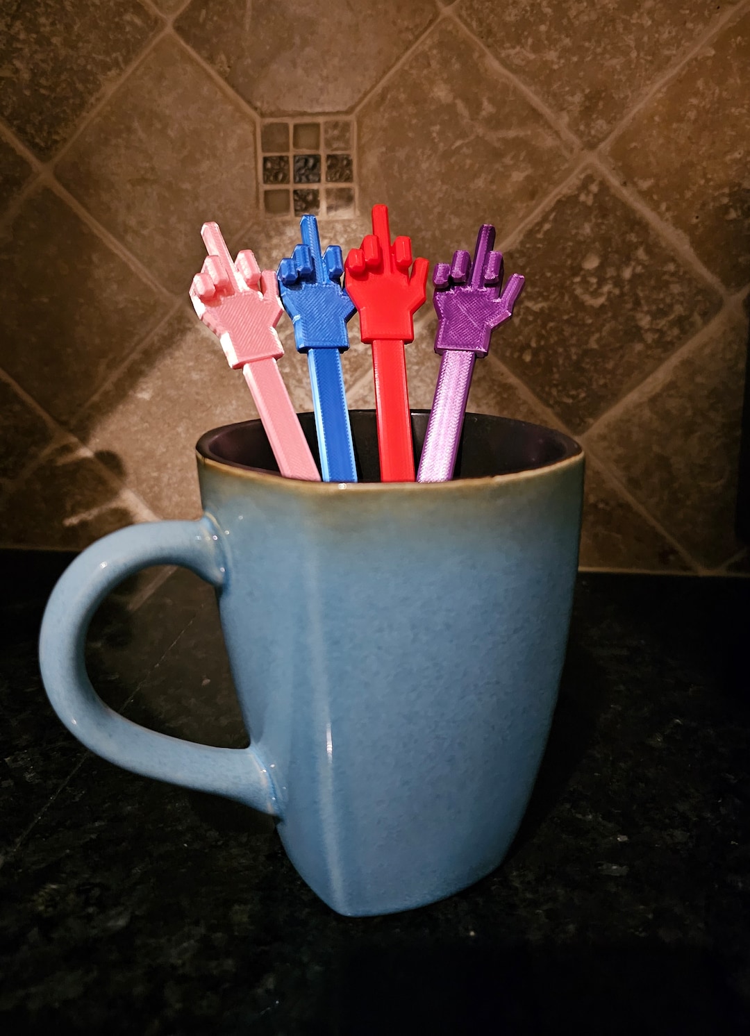 3D Printed Middle Finger Swizzle Stick (standard Colors) - Etsy