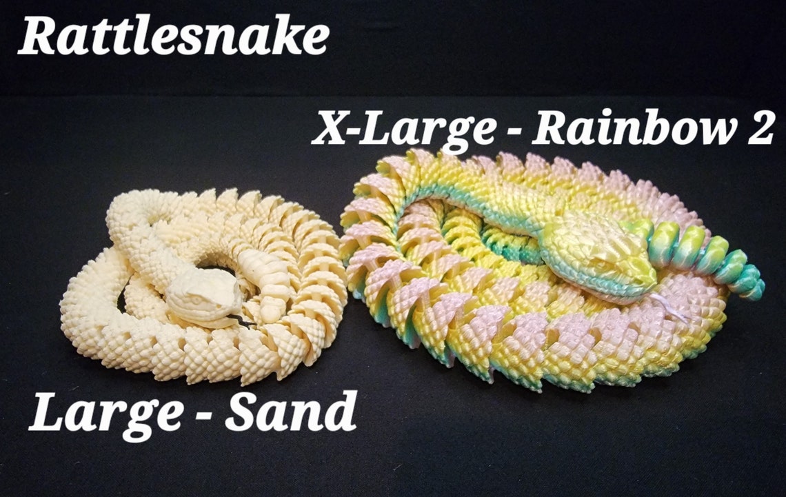 3D Printed Articulating Flexi Snakes rattlesnake/standard - Etsy