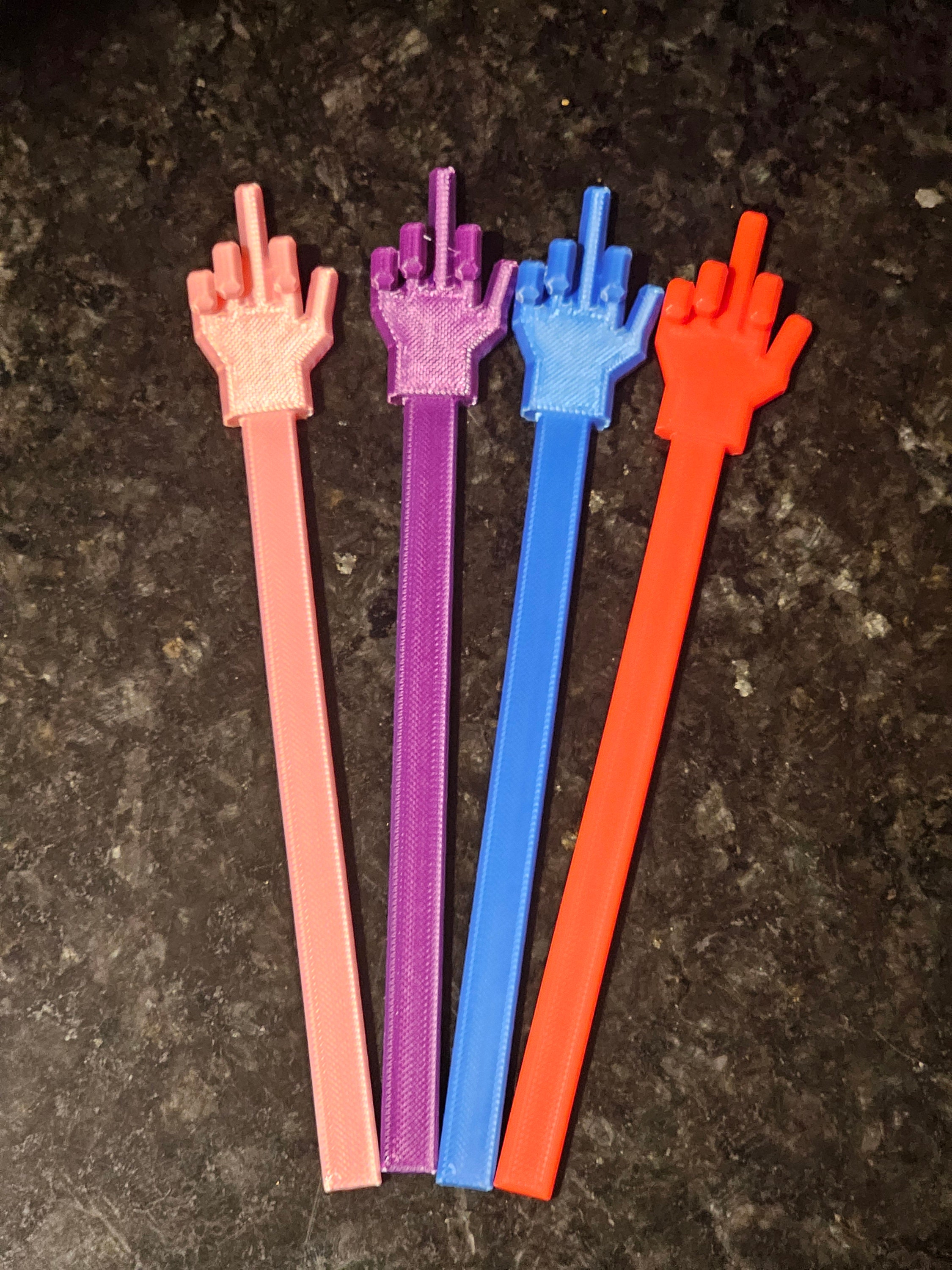 3D Printed Middle Finger Swizzle Stick (standard Colors) - Etsy