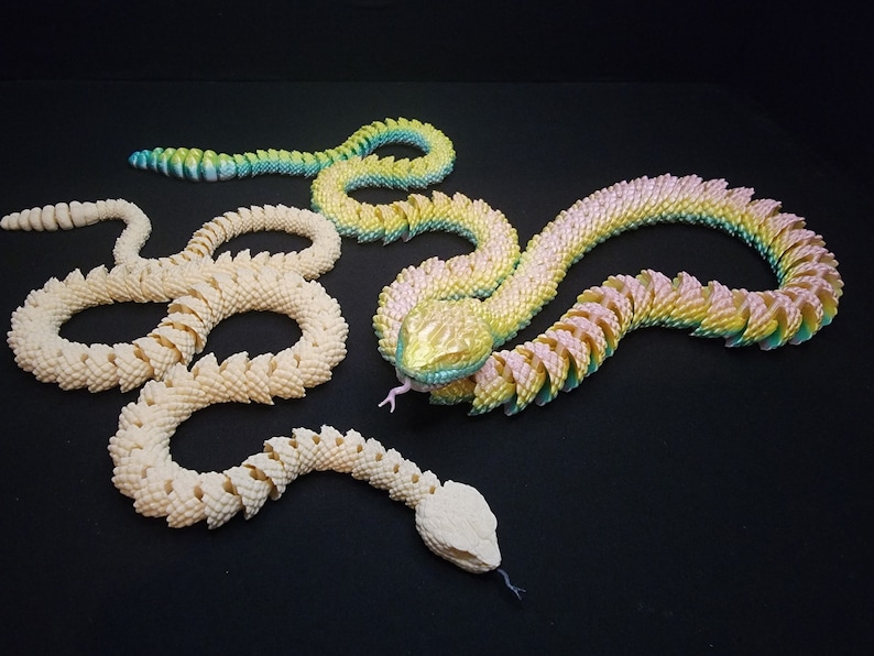3D Printed Articulating Flexi Snakes rattlesnake/standard specialty ...