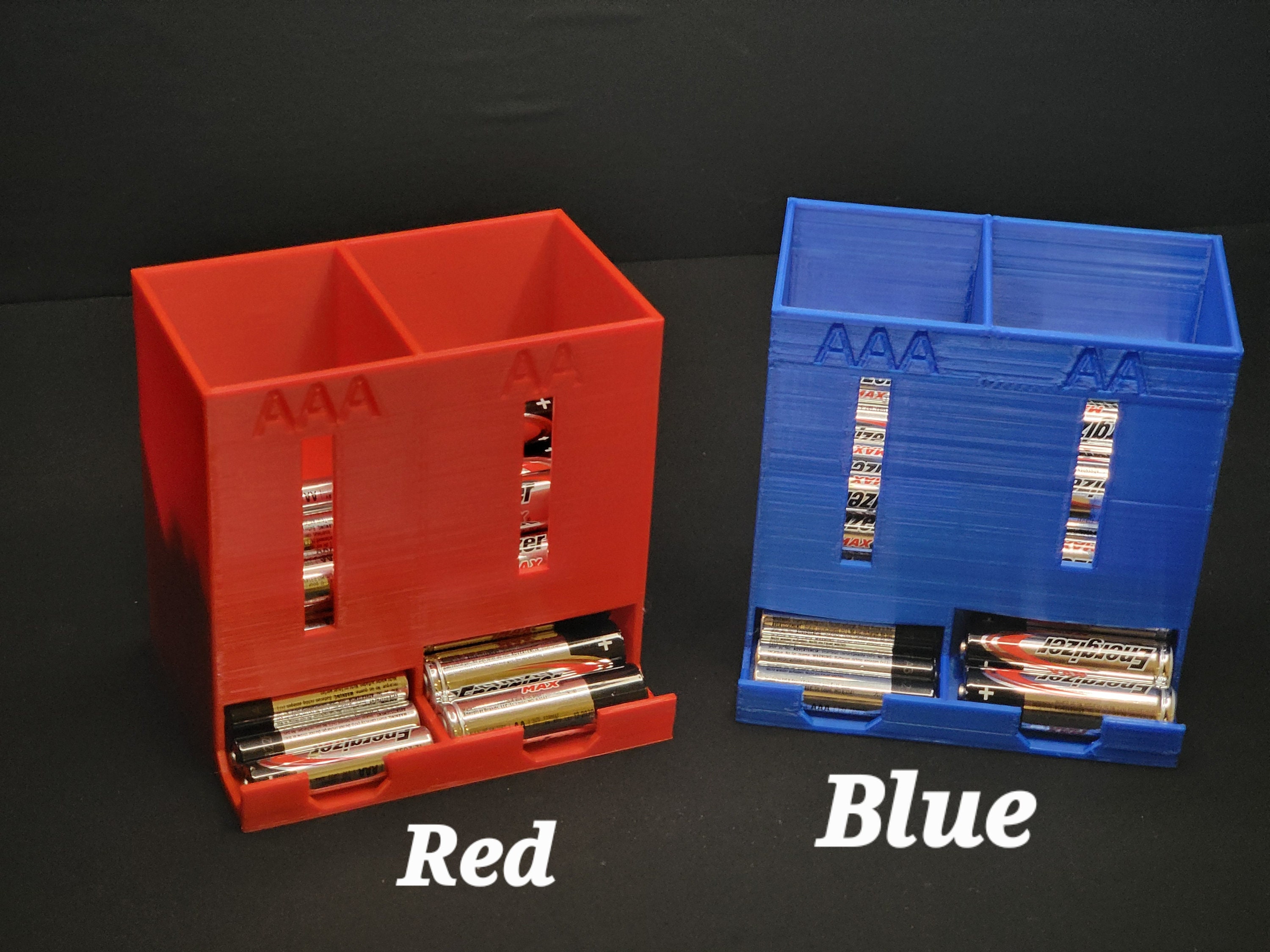 3D Printed Battery Organizer and Dispenser AAA & AA (standard Colors ...