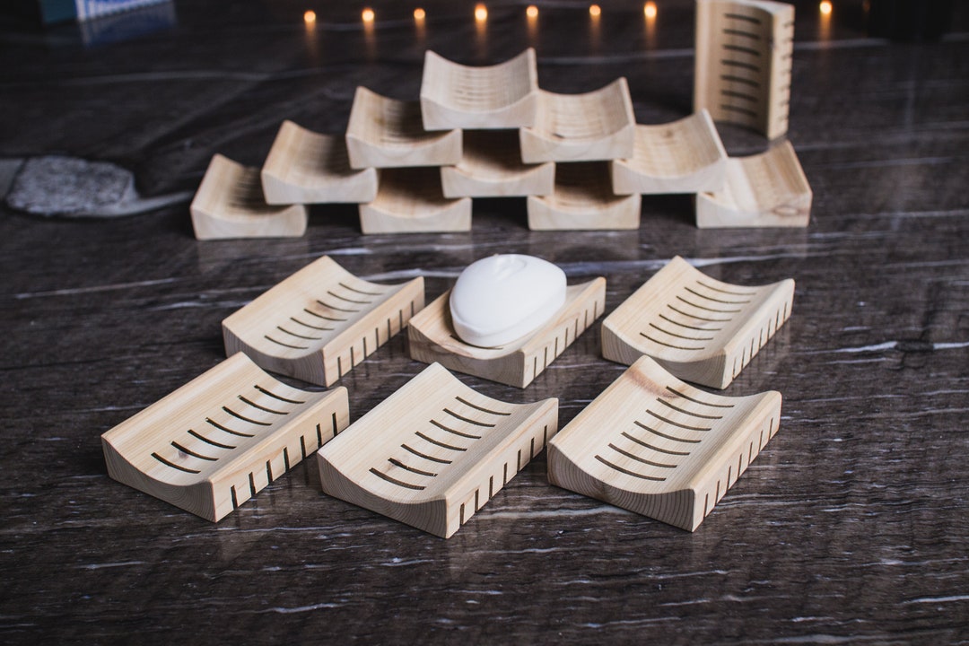 Cedar Soap Dish | 100% Natural Wood | Draining Tray Holder | Minimalist ...