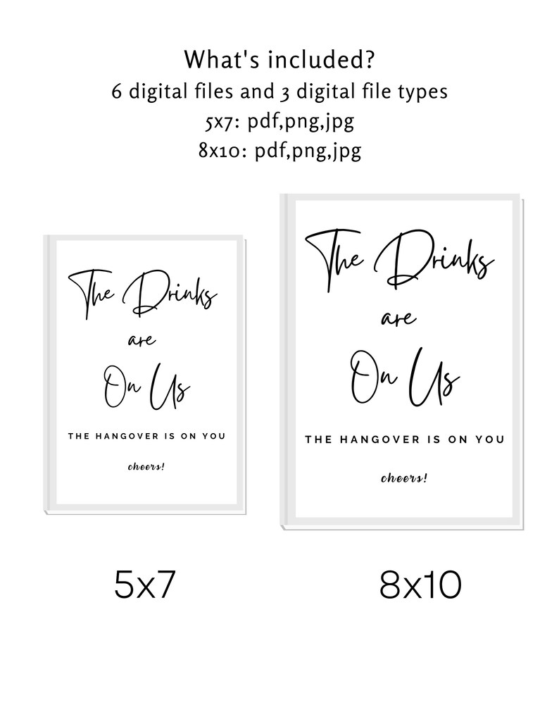 Open Bar Wedding Sign | Drinks on Us Printable (digital Download) - Etsy