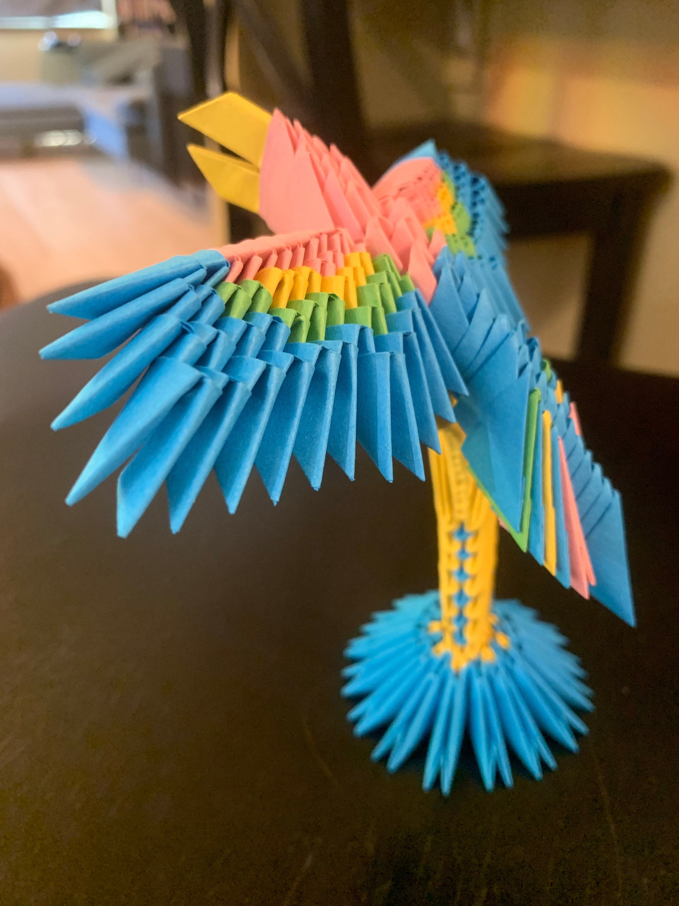 3d Origami Bird on Perch - Etsy