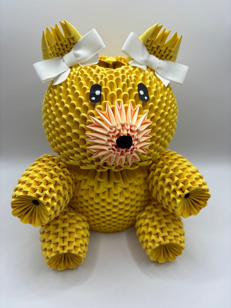 3D Origami Teddy Bear - Etsy