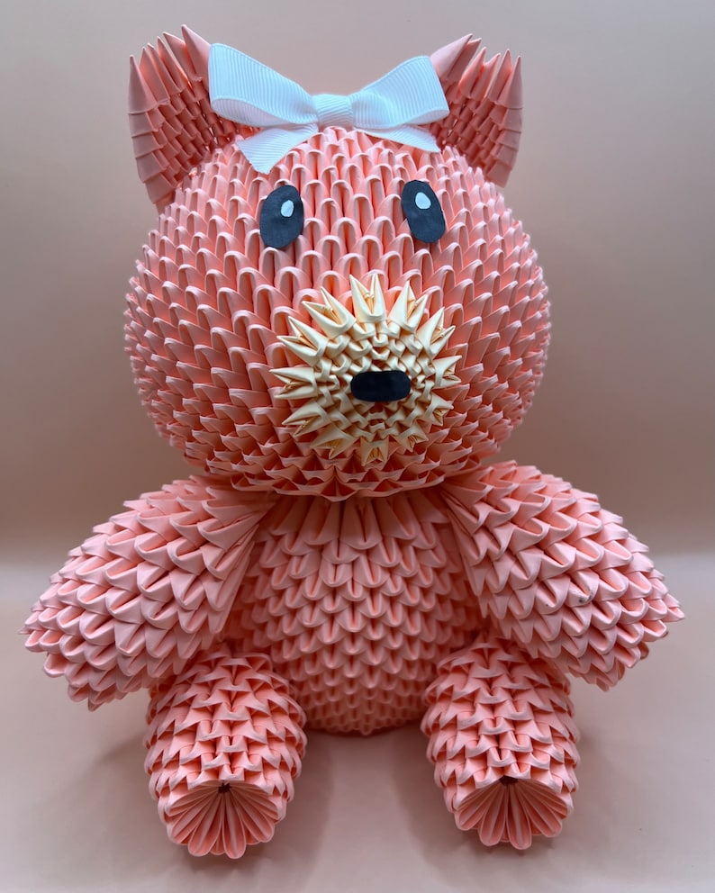 3D Origami Teddy Bear - Etsy