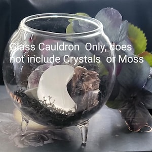 Glass Cauldron Terrarium: Witchy Altar Vase, Crystal Display - Etsy