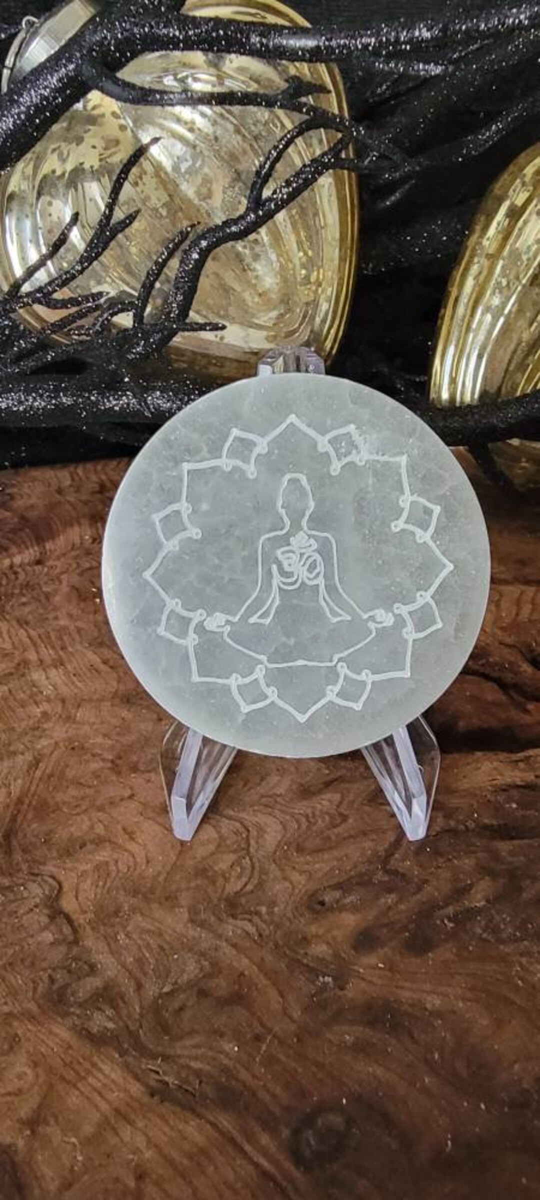 Selenite Lotus Flower Plate: Chakra Charging Crystal Disc, Reiki Altar ...