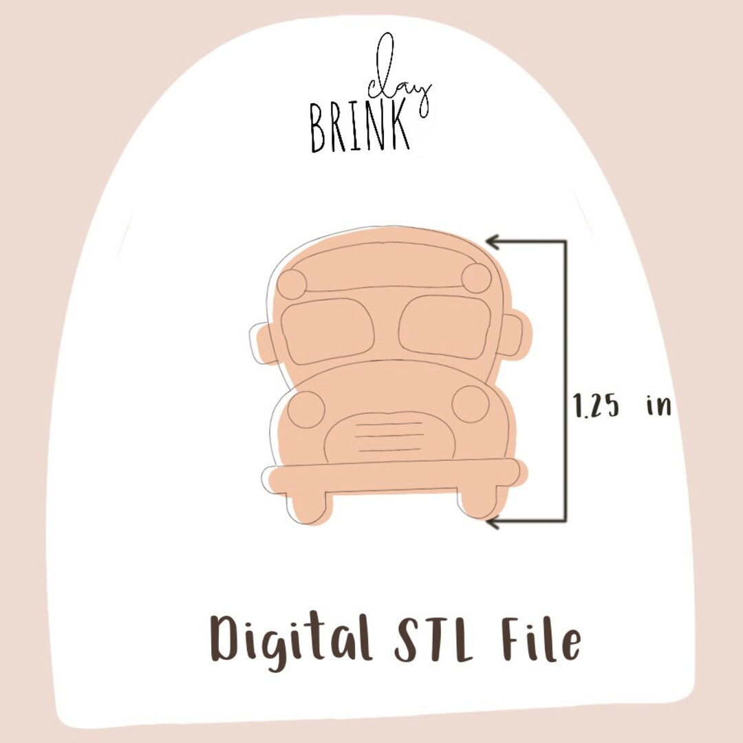 School Bus Clay Cutter Stl , Polymer Clay Cutter Stl File , Digital Stl ...