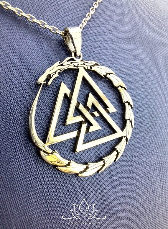 Viking Valknut Necklace 925 Sterling Silver Viking Pendant - Etsy