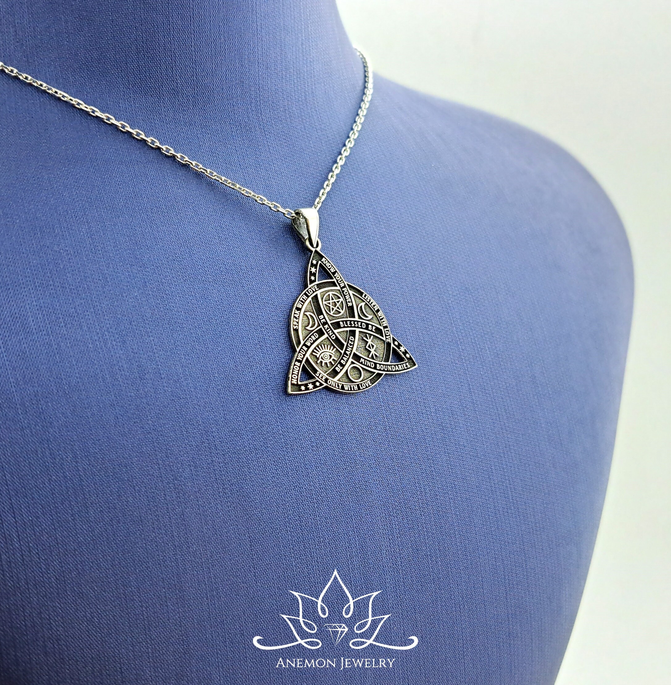 Celtic Rope Trinity Necklace 925 Sterling Silver Celtic - Etsy