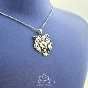 Tiger Necklace | 925 Sterling Silver | Tiger Head Pendant - Etsy