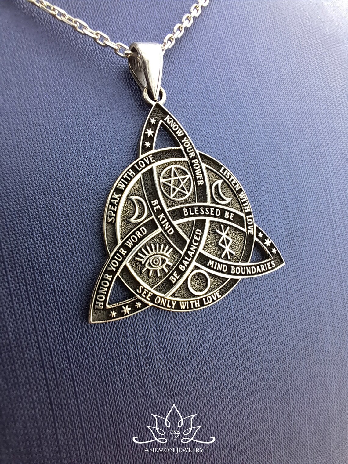 Celtic Rope Trinity Necklace 925 Sterling Silver Celtic - Etsy