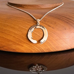 Enso Zen Circle Necklace | 925 Sterling Silver | Enso Circle Pendant ...