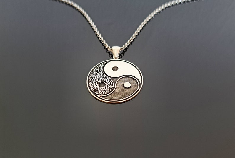 Yin Yang Sterling Silver Necklace | Customizable Balance Pendant - Etsy