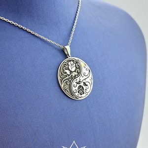 Yin Yang Flowers Necklace | 925 Sterling Silver | Yin Yang Pendant ...