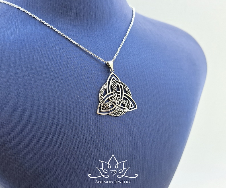 Celtic Peace Sign Necklace 925 Sterling Silver Celtic Rope - Etsy