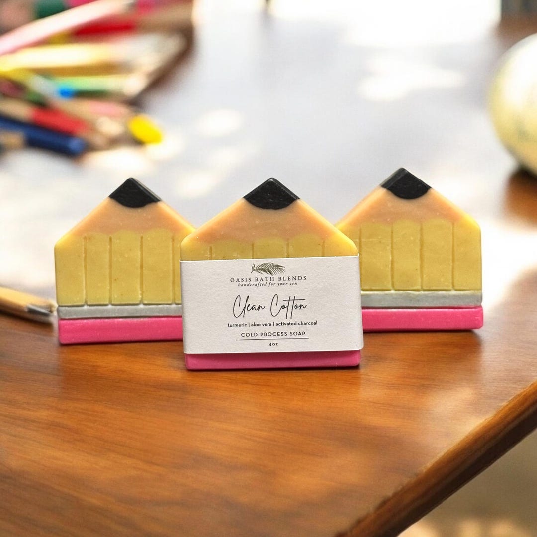 Clean Cotton, Pencil Soap, Turmeric, Aloe Vera, Activated Charcoal - Etsy