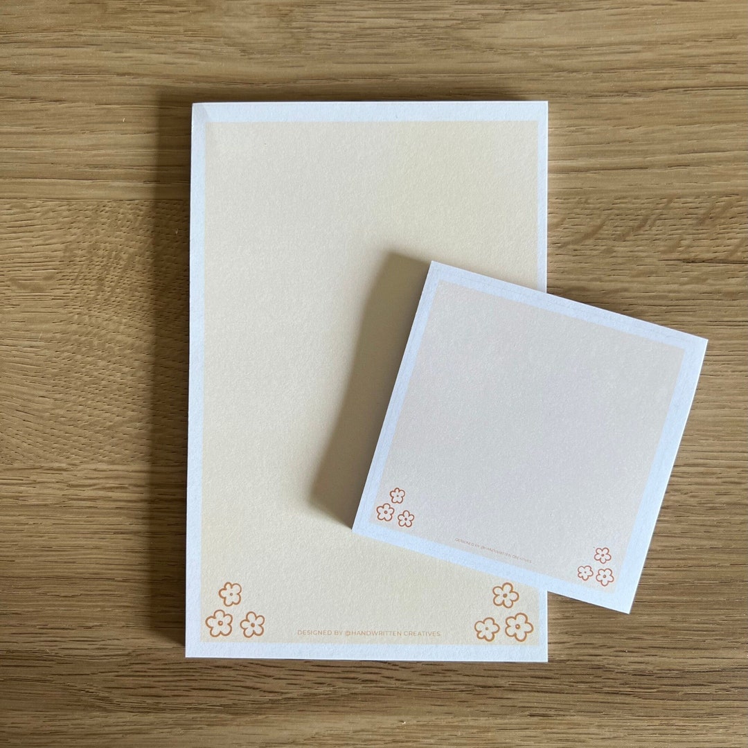 Flower Outline Mini Notepad & Sticky Notes Bundle, 3x3 Sticky Notes ...
