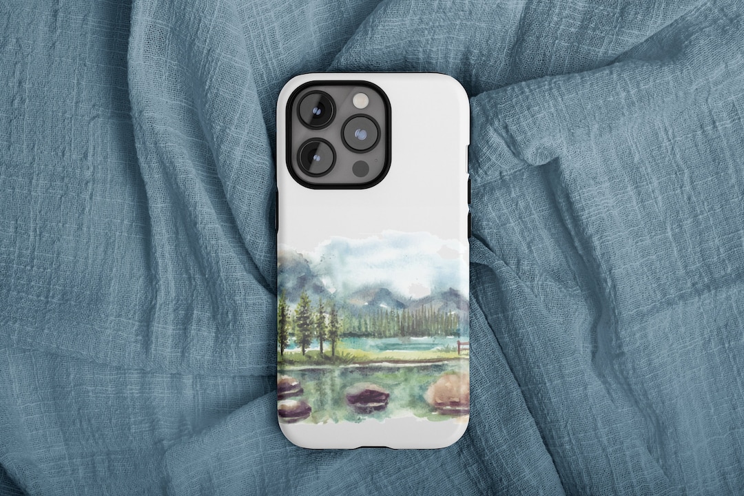 Mountain and Lake Tough Phone Case, Woodland iPhone Case, Landscape ...