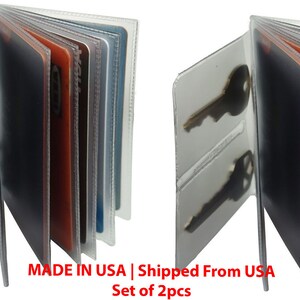 Wallets Inserts Pack of 2 Heavy Duty Vinyl 6 Pages Credit Card Wallet ...
