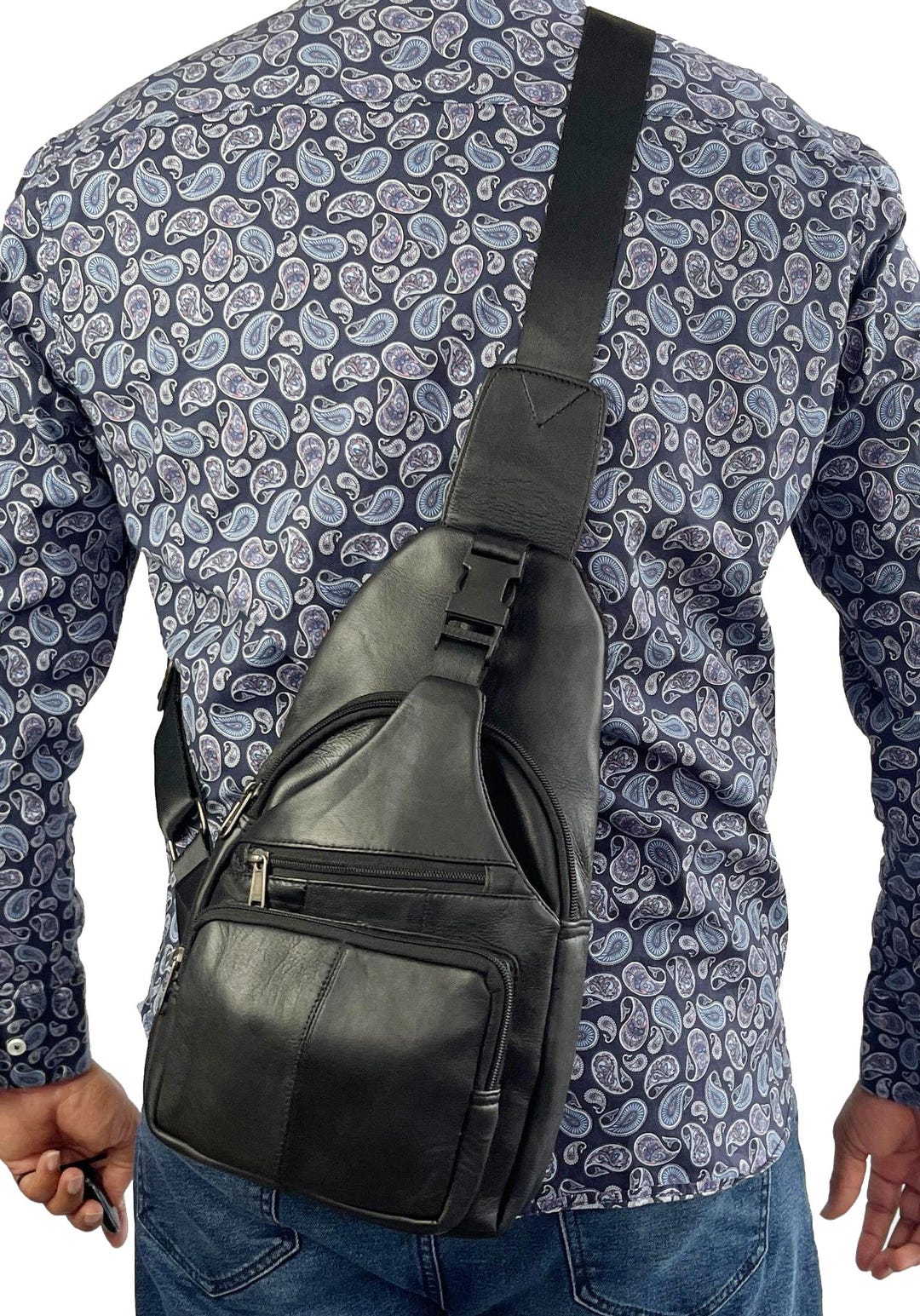 Genuine Leather Crossbody Sling Bag for Men Women - Fanny Pack Small ...
