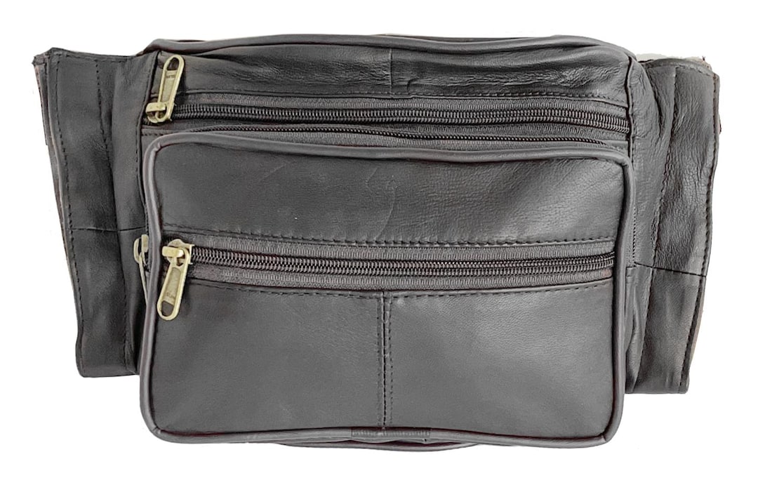 Genuine Leather TACTICAL Concealed Carry Fanny Pack Gun Holster Waist ...