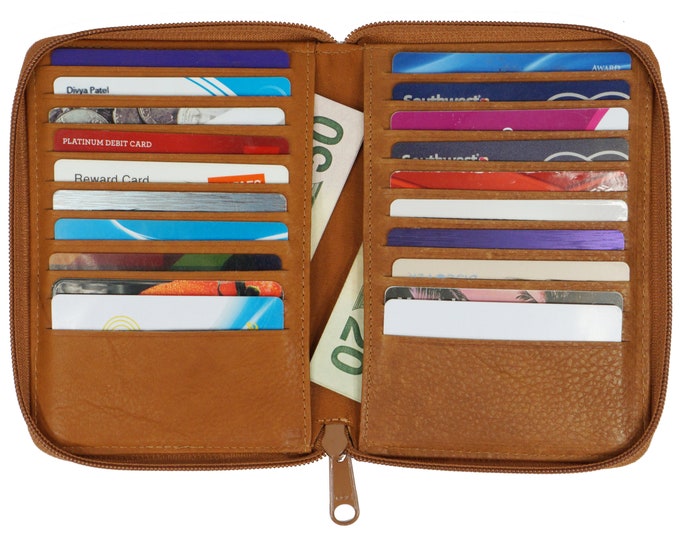 Vintage Perlina Large Leather Wallet Women's Wallet Zip Around Wallet ...