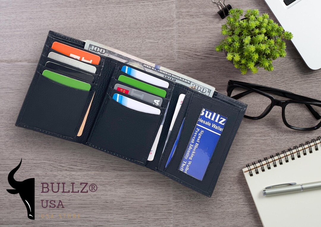 Trifold Wallets for Men RFID 8 Credit Card & 1 ID Holder Wallet for Him ...