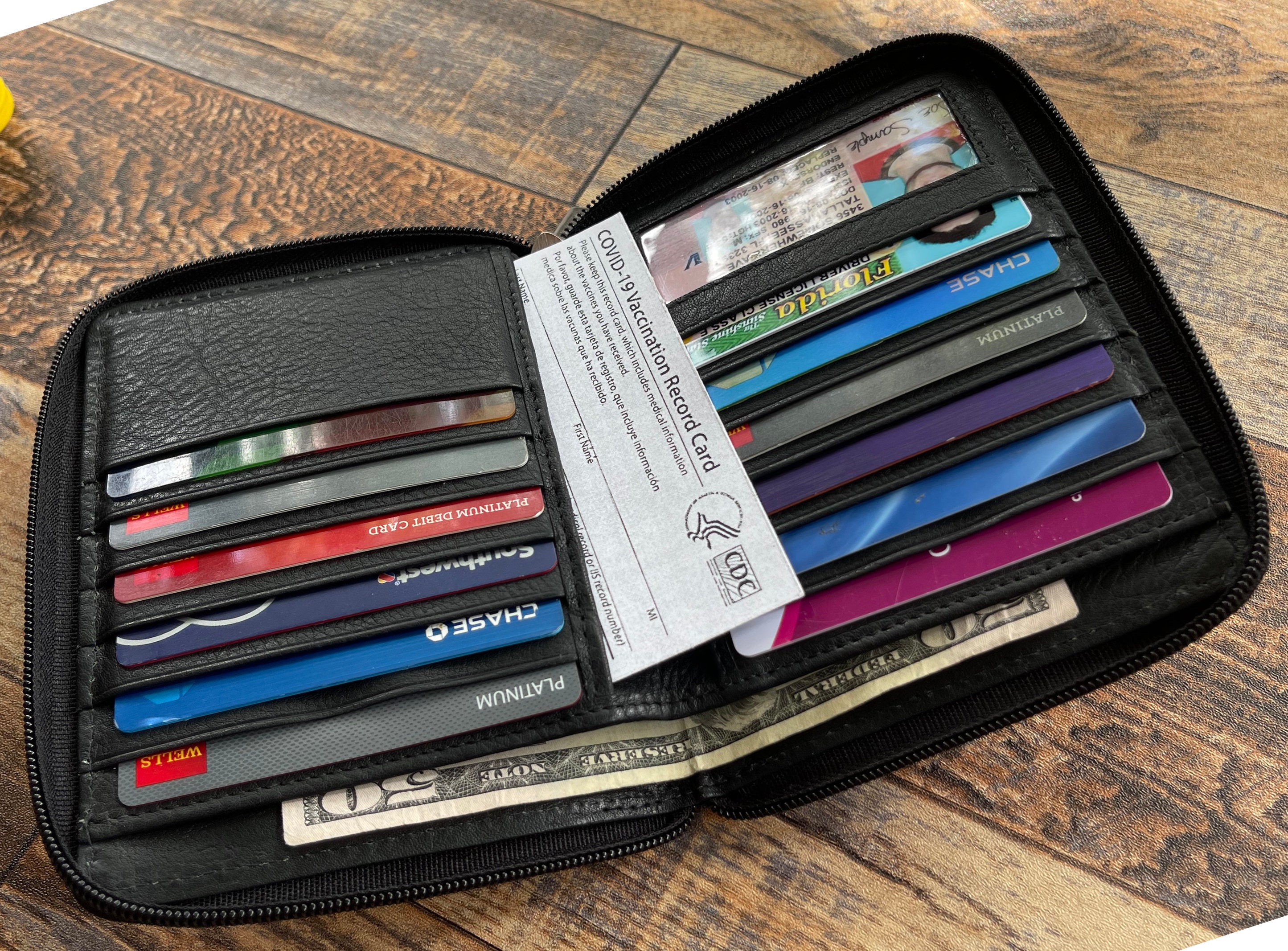 Personalized Zip Around RFID Credit Card Holder Unisex Wallet - Etsy