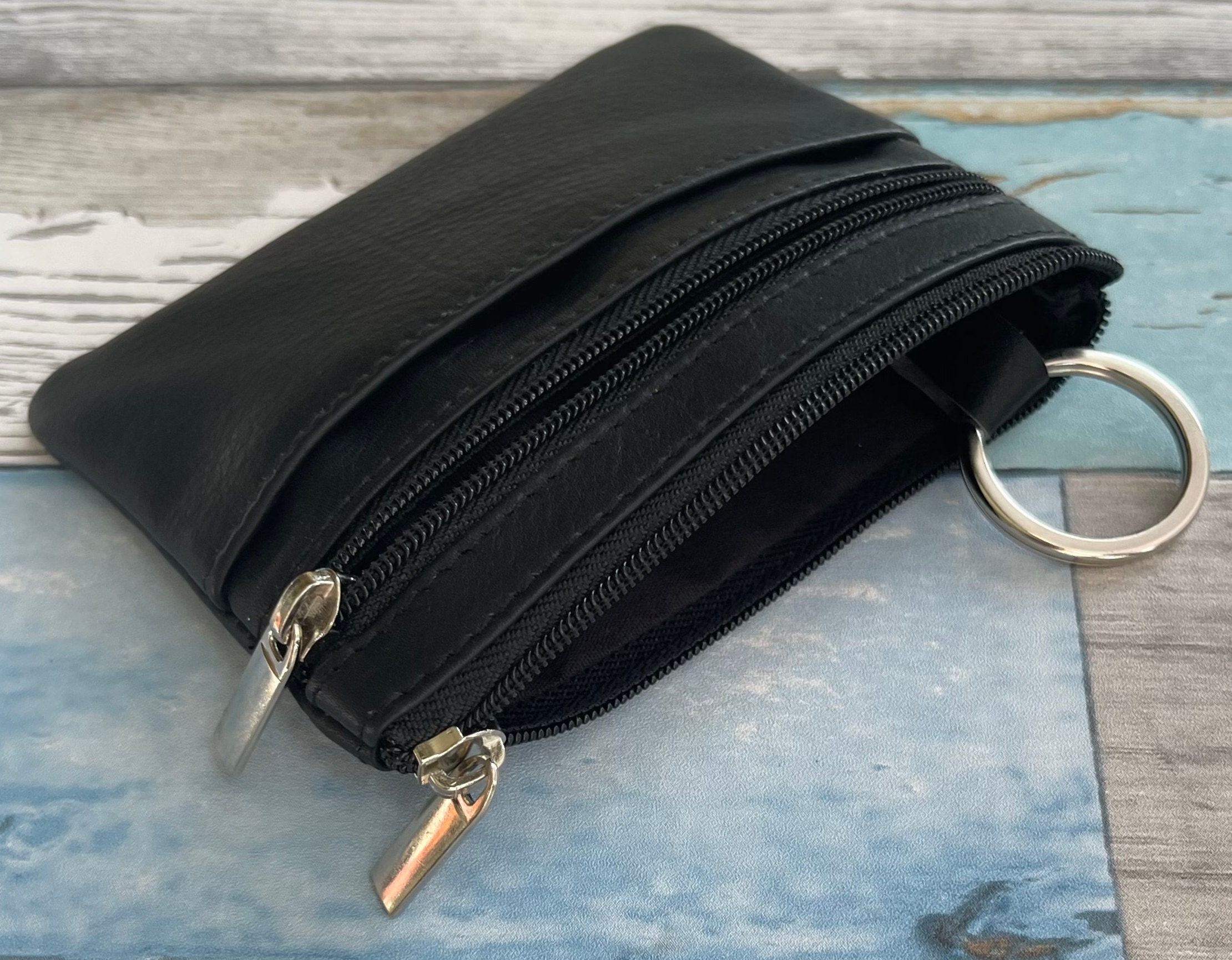 Leather Mini Coin Purse Zipper Handmade & Fair-trade Leather Coin Pouch ...