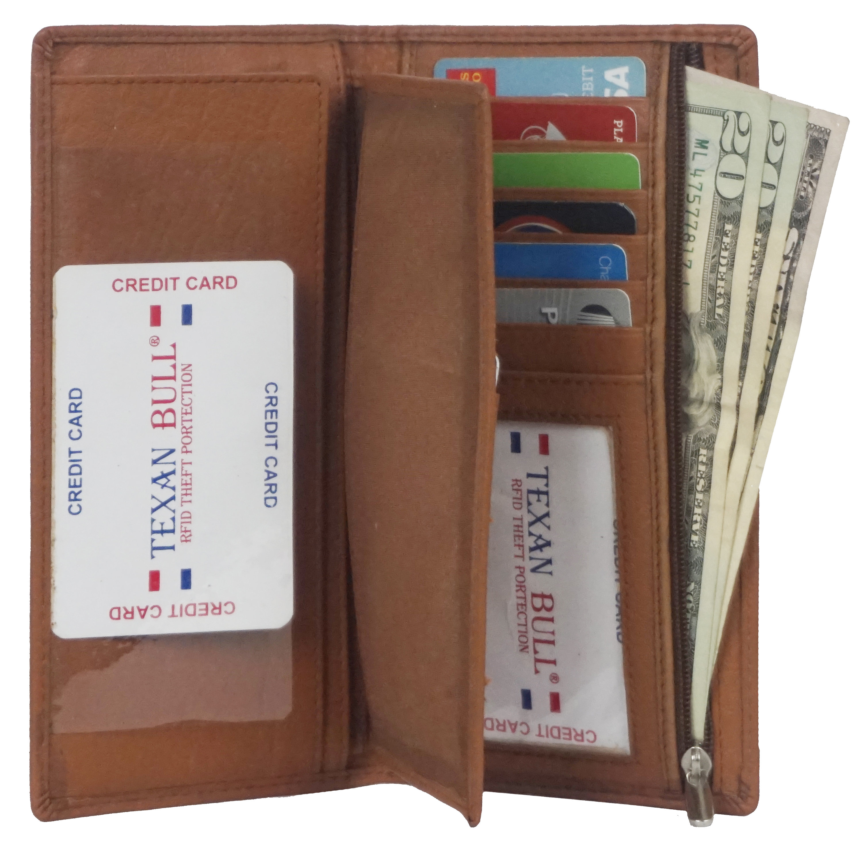 Cow Leather Long Checkbook Cover Unisex Wallet for Men and Women, Long ...