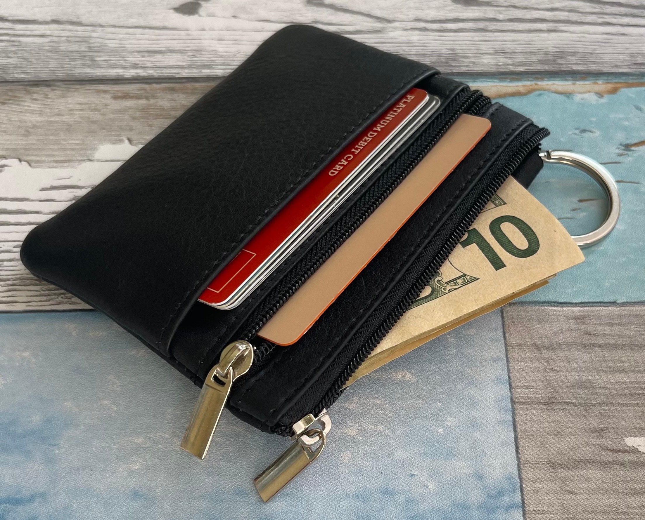 Leather Mini Coin Purse Zipper Handmade & Fair-trade Leather Coin Pouch ...