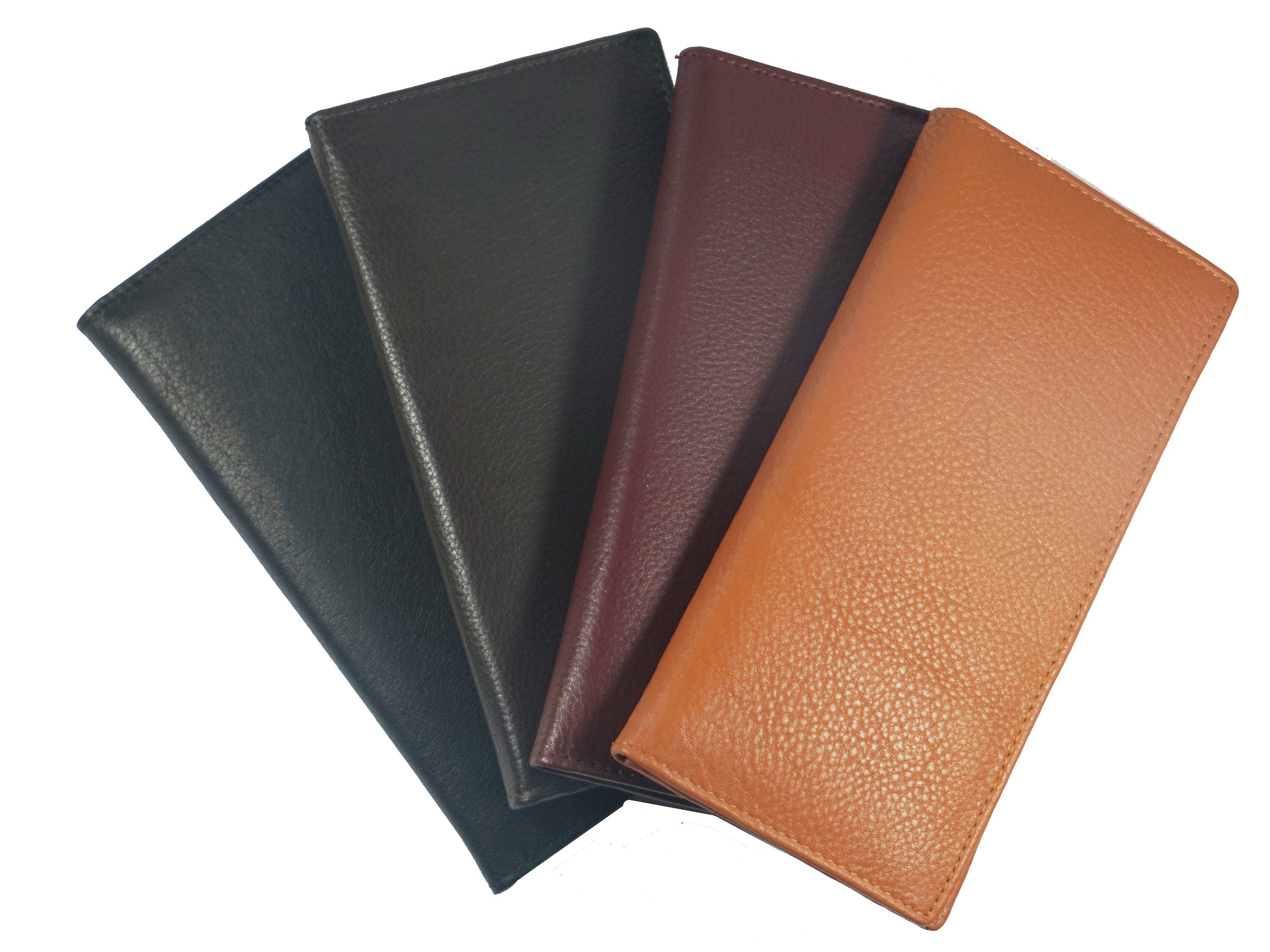 Cow Leather Long Checkbook Cover Unisex Wallet for Men and Women, Long ...