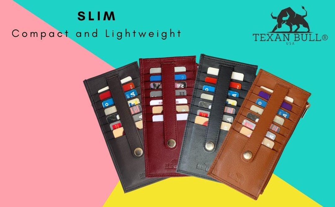 High Capacity Real Leather Card Holder, Ultra Slim, Genuine Leather ...