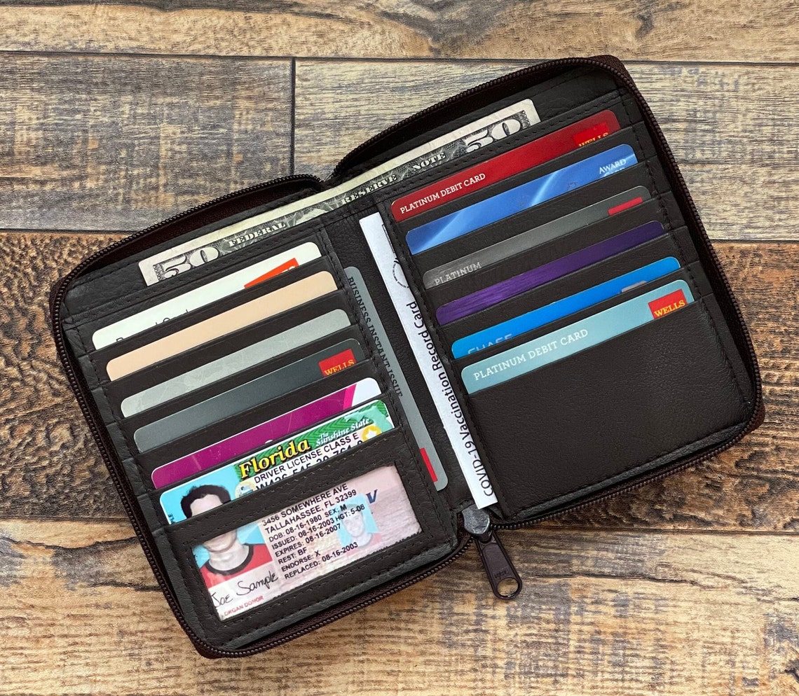 Personalized Zip Around RFID Credit Card Holder Unisex Wallet - Etsy
