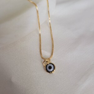 18k Gold Filled Evil Eye Necklace, Gold Dainty Necklace, Red Eye ...