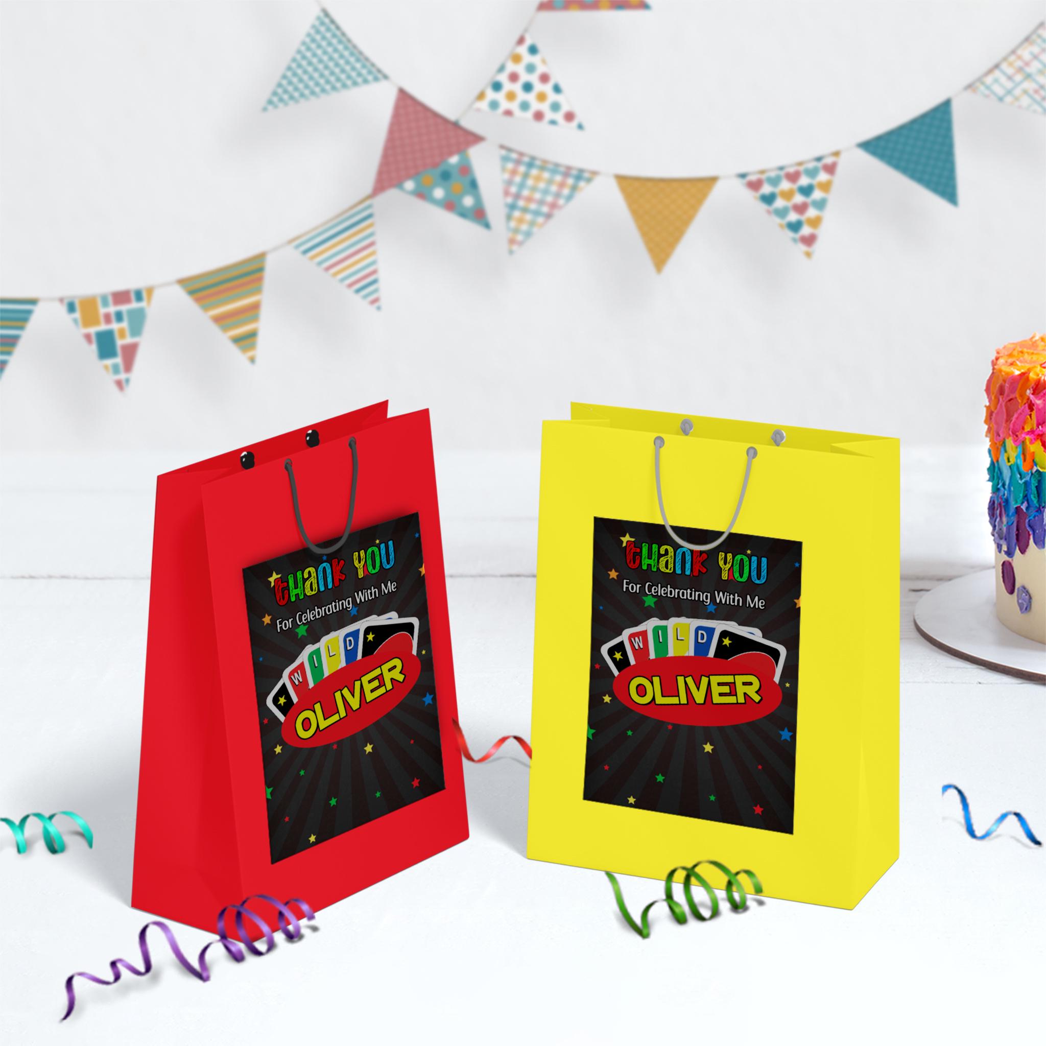 Editable First Birthday Gift Bag Label, Uno Goodie Bag Label, 1st ...
